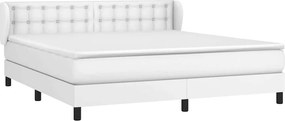 Box spring postel s matrací bílá 160x200 cm umělá kůže 3127320