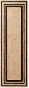 Černý/v přírodní barvě oboustranný/ručně tkaný jutový běhoun 80x250 cm Looma – Hanse Home
