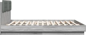 Rám postele s čelem šedý sonoma 200 x 200 cm kompozitní dřevo 3209896