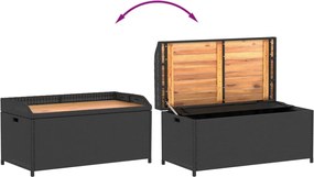 vidaXL Úložná lavice černá 100 x 50 x 52 cm polyratan a akáciové dřevo [365949] Barva: Šedá
