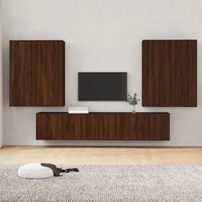 vidaXL 6dílný set TV skříněk kompozitní dřevo [3188863] Barva: hnědý dub
