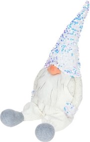 Skřítek s třpytivou čepicí – bílý 55 cm