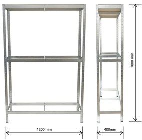 Policový regál na pneu | 3 police | 1200 x 400 x 1800 mm Matabro MB-SH06