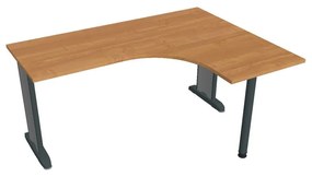 Stůl ergo oblouk levý 160×120 cm - Hobis Flex FE 60 L Dekor stolové desky: olše, Barva nohou: černá
