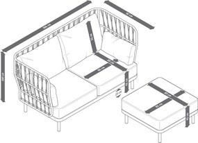 Tchibo - Pohodlná zahradní pohovka s vysokým opěradlem - barva: šedá