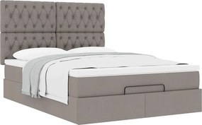 Osmanský rám postele s matrací taupe 140x200cm textil 3313248