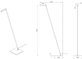 Lucide 44701/03/30 - LED Stmívatelná stojací lampa LAVALE LED/3W/230V černá