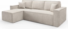 Rohová rozkládací sedací souprava do L BASIC, 240 cm, s úložným prostorem Roh pohovky: Levý roh, Barva látky: Černá (Poso 135)