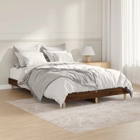 Rám postele hnědý dub 120 x 190 cm kompozitní dřevo - Default Title