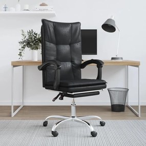 vidaXL Polohovací kancelářská židle umělá kůže [349754] Barva: Černá