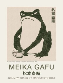 Obrazová reprodukce Grumpy Toad (Frog Print 3 / Japandi) - Matsumoto Hoji, (30 x 40 cm)