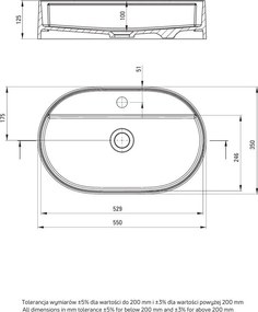 Deante Silia, granitové umyvadlo na desku 550x350x125mm, béžová, DEA-CQS_5U6B