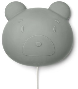 LIEWOOD Nástěnná noční lampa Vega Mr Bear dove blue, modrá barva, plast