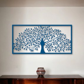Strom života 10 - kovový obraz na zeď Velikost: 100cm, Barva: Blue
