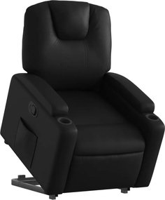 Zvedací polohovací křeslo černé umělá kůže 3204430