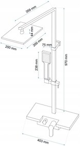 Rea Lucas - sprchový set s výtokem, chrom, REA-P0221