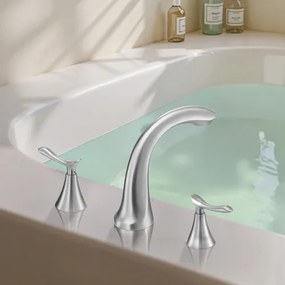 Římská vanová baterie, 3otvorová vodopádová vanová baterie VEVOR – Kartáčovaná nerezová ocel