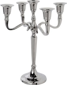 Kovový svícen stříbrný, 22 cm