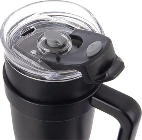 Nerezový termohrnek s brčkem TERMO 1,2 l, černý