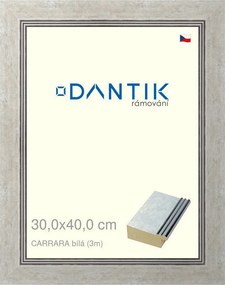 DANTIK rámeček 30x40 | CARRARA Bílá (Plexi Čiré)