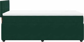 Box spring postel s matrací tmavě zelená 90x190 cm samet 3289929
