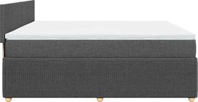 Box spring postel s matrací tmavě šedá 200x200 cm textil 3289857