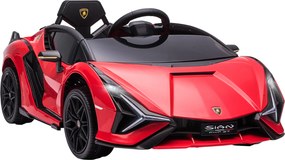 HOMCOM dětské auto 12V 2 jízdní režimy Lamborghini SIAN SUV auto na hraní elektrické auto s dálkovým ovládáním hudba (MP3/USB) světlo 37-60 měsíců ko…