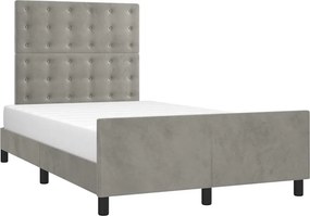Rám postele bez matrace světle šedá 120 x 200 cm samet 3125989