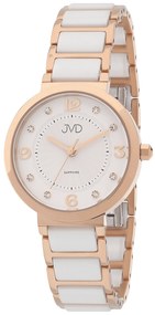 Dámské náramkové hodinky JVD JG1004.2 se safírovým sklem a keramickými prvky