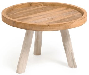 Kulatý konferenční stolek z teakového dřeva v přírodní barvě ø 55 cm Glenda – Kave Home