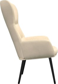 Relaxační křeslo se stoličkou krémové textil 3097431