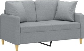 2místná pohovka s polštáři světle šedá 120 cm textil 3200901