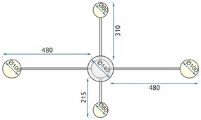 Stropní svítidlo Elegant Four LED