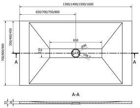 Mexen Toro obdélníková vanička do sprchového koutu SMC 140 x 90 cm, Černá - 43709014