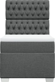 Box spring postel s matrací tmavě šedá 90x200 cm textil 3290379