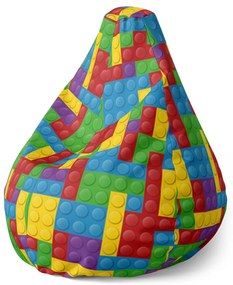 Sedací vak Pear barevná stavebnice - dětský, barevná
