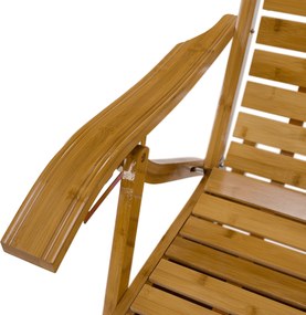 Zahradní houpací křeslo, polohovací, přírodní, bambus, FLOS