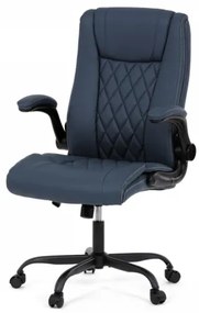 Kancelářská židle, tmavě modrá ekokůže kolečka na tvrdé podlahy KA-Y344 BLUE