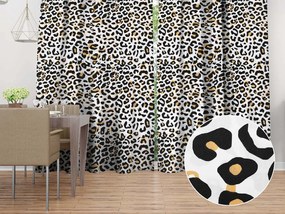 Biante Bavlněný závěs Sandra SA-409 Leopardí vzor na bílém 150x250 cm