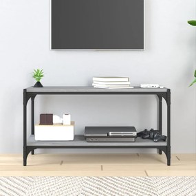 TV skříňka šedá sonoma 80 x 33 x 41 cm kompozitní dřevo a ocel - Default Title