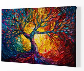 Obraz na plátně - Strom života Listy do větru FeelHappy.cz Velikost obrazu: 150 x 100 cm