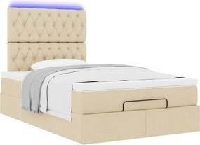 Osmanský rám postele s matrací krémově 120x200cm textil 3314084