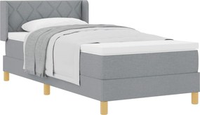 Postel s boxspringem s čelo Světle šedá 200 x 90 cm textil 3341335