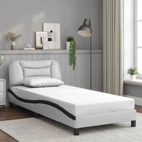 Rám postele bez matrace Hvar bílý a černý 90 x 200 cm umělá kůže 3207980