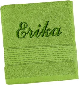Bellatex Froté osuška proužek s výšivkou jména 70x140 cm Olivová