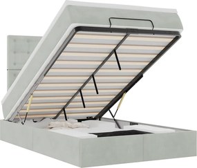 Osmanský rám postele s matracemi světle šedá 120x200cm samet 3314456