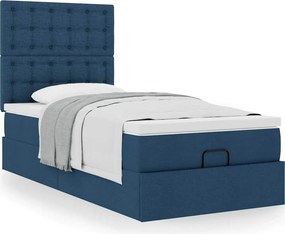 Osmanský postel s matrací modrá 90x200 cm textil 3313298