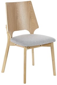 Sada 2 jídelních židlí světlé dřevo/šedé ABEE Beliani