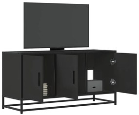 TV skříňka černá 100 x 35 x 50 cm kompozitní dřevo a kov