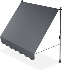 Juskys Rozpěrná markýza Kapstadt s klikou Barva: šedá, Velikost: 150 × 120 cm